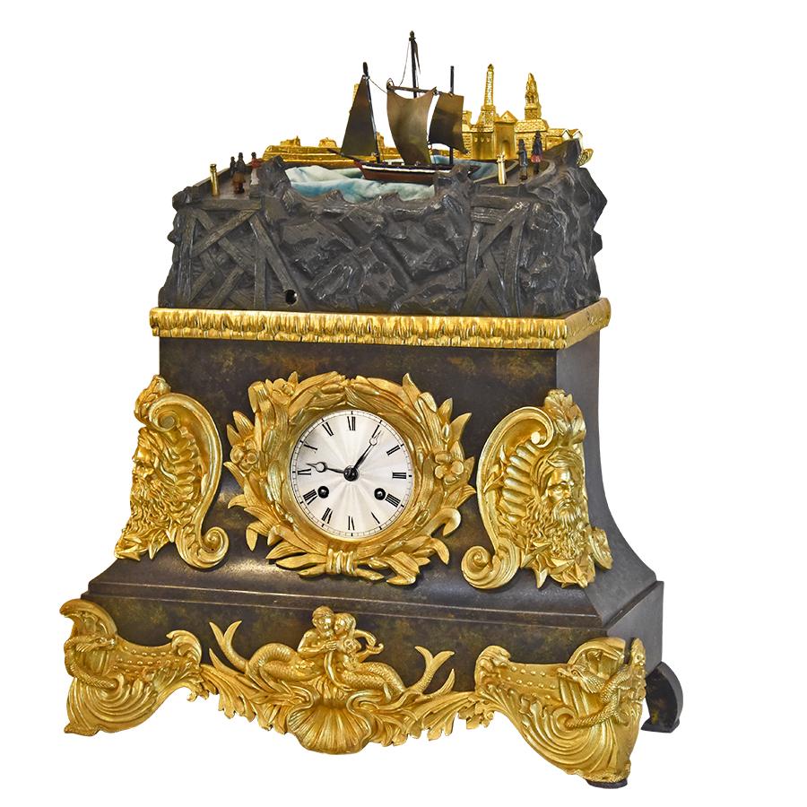 French Rocking Ship Automaton Clock - Renaissance Antiques