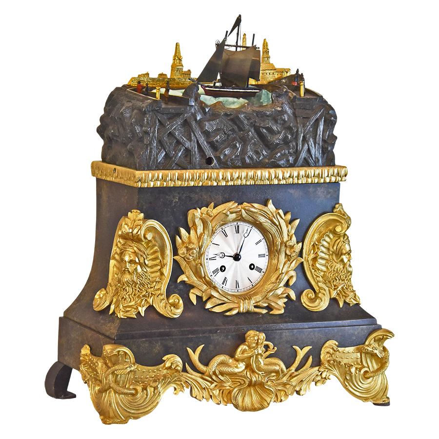 French Rocking Ship Automaton Clock - Renaissance Antiques