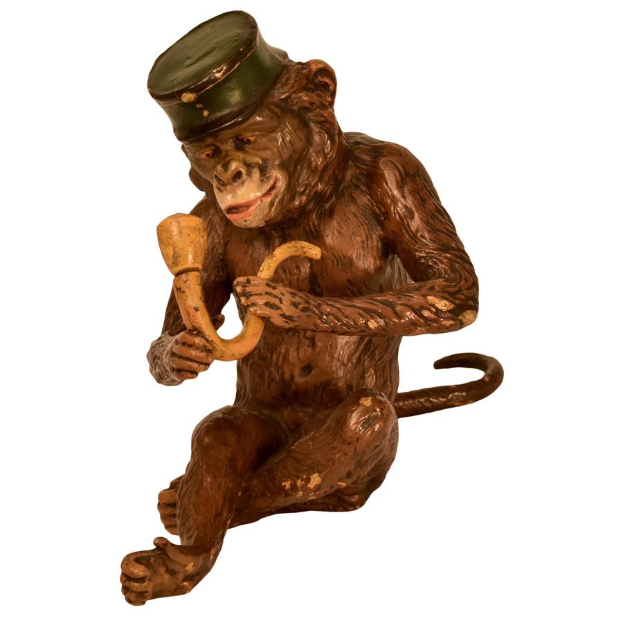 Monkey with Pipe Austrian Vienna Bronze - Renaissance Antiques