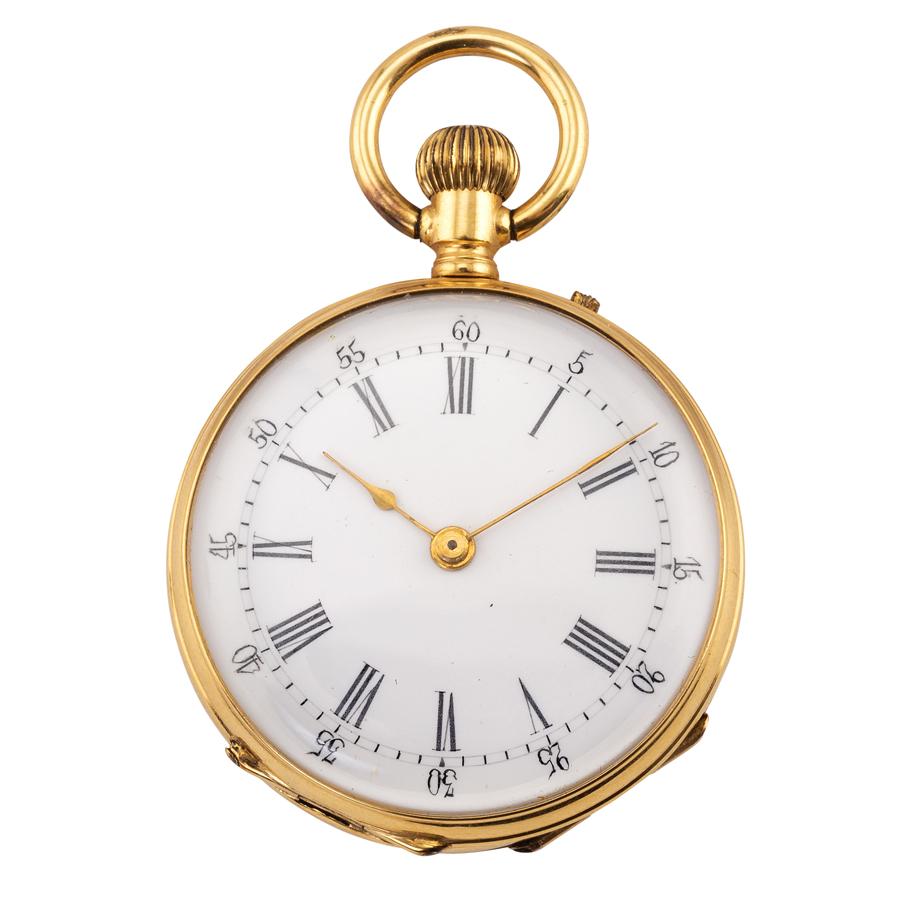 Swiss 18K Yellow Gold Open Face Portrait Pendant Watch - Renaissance ...