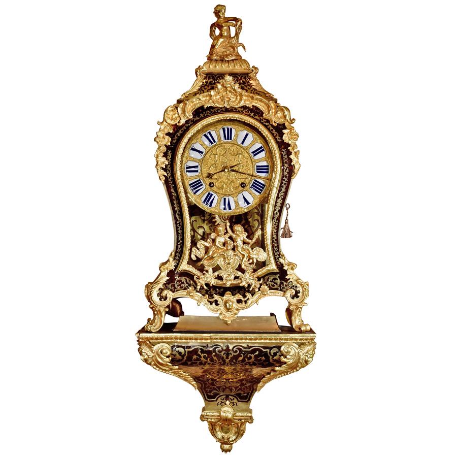 French Gilt Bronze and Red Tortoise Shell Boulle Bracket Clock ...