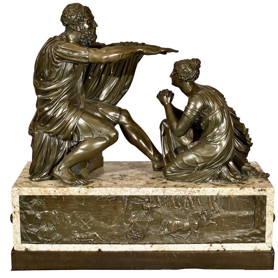 French Bronze Sculpture of Oedipus Blessing His Daughter - Renaissance ...