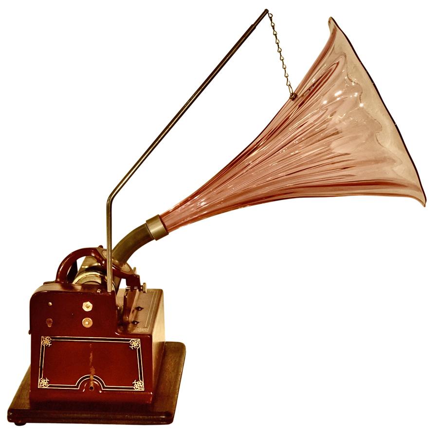 American Edison Red Gem Model Cylinder Phonograph with Cranberry Glass ...