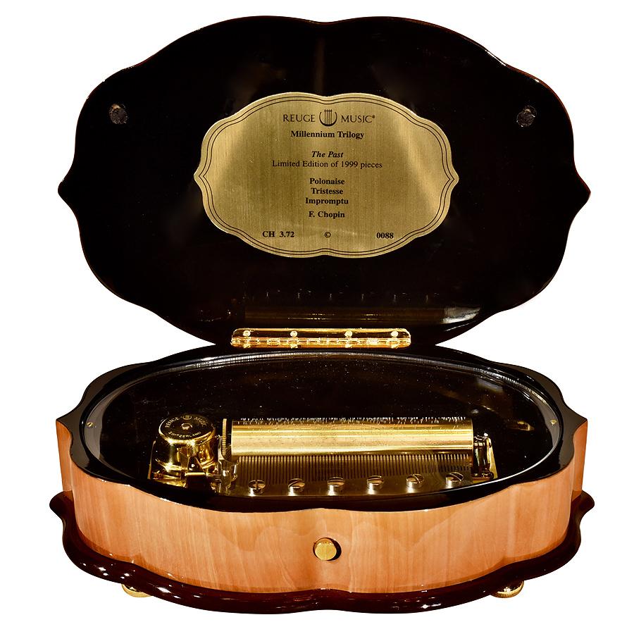 Italian Contemporary Cylinder Music Box with Swiss Reuge 72 Note ...