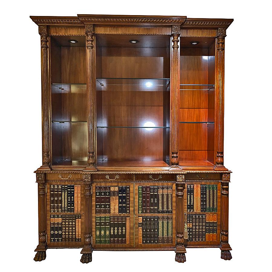 Mahogany Breakfront Bookcase by Maitland Smith - Renaissance Antiques