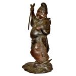 Japanese Bronze Sculpture of Yebisu the God of Fishermen and Prosperity ...