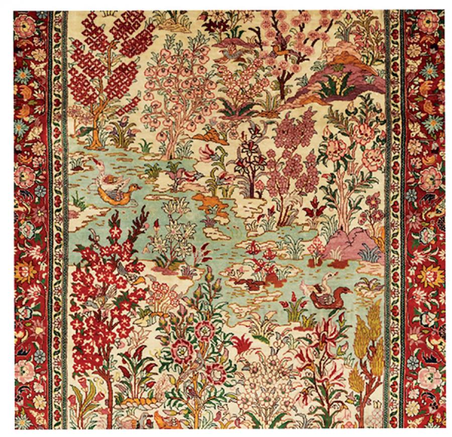 Exceptional Silk Landscape Carpet - Renaissance Antiques