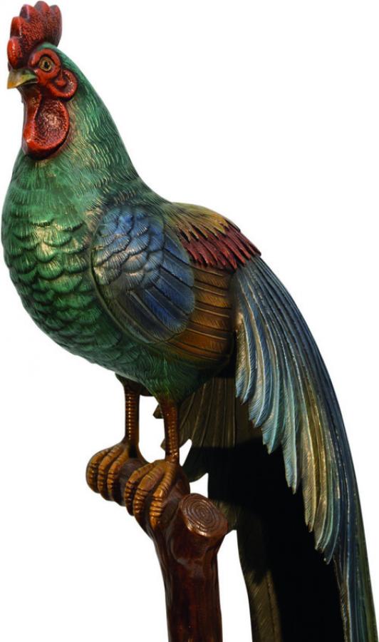 Austrian Hand Painted Large Vienna Bronze Rooster - Renaissance Antiques