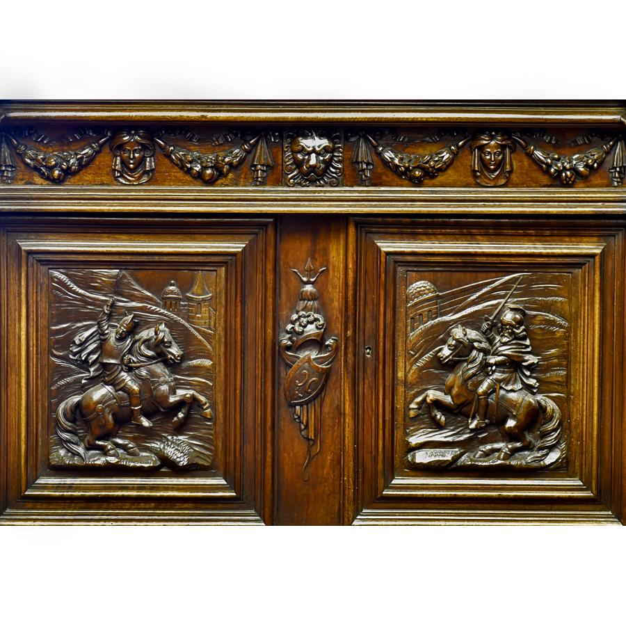Large Four Door Victorian Walnut Hunters Cabinet - Renaissance Antiques