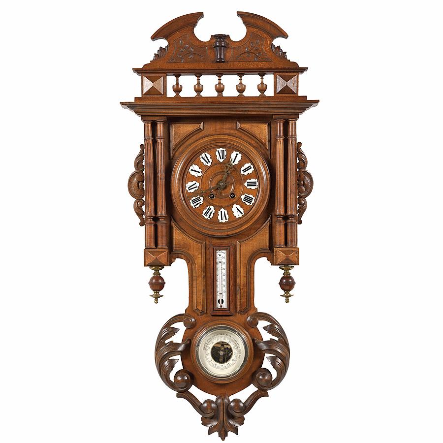 French Time and Weather Wall Clock - Renaissance Antiques