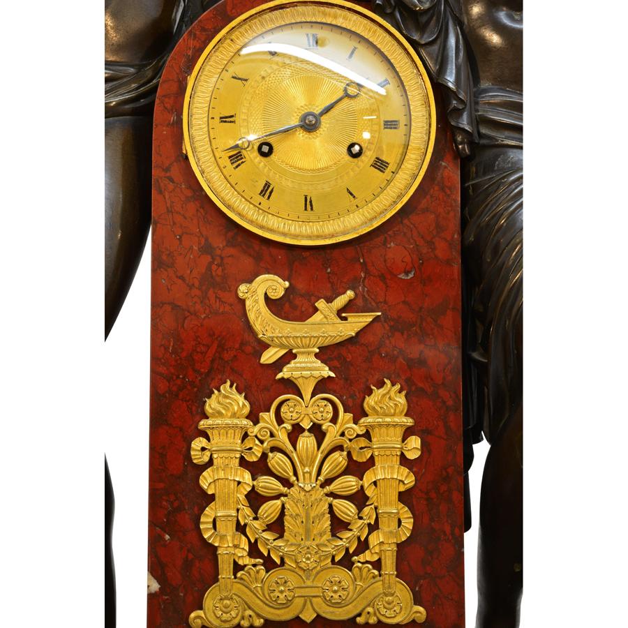 French Monumental Empire Style Mantel Clock - Renaissance Antiques