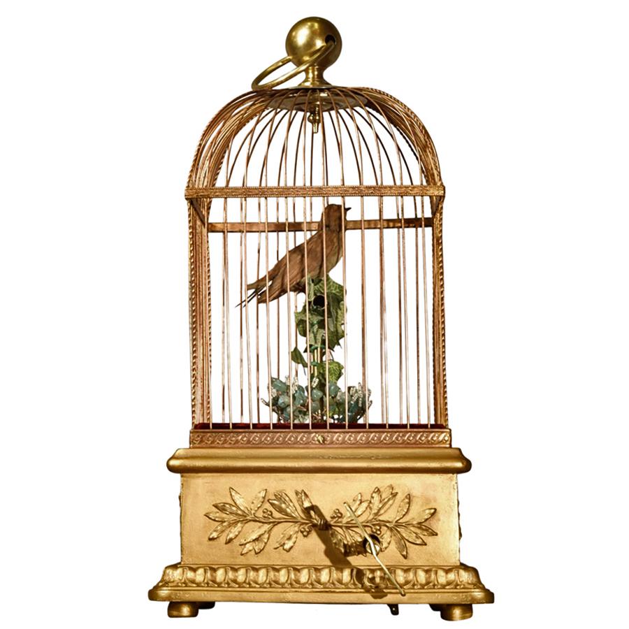 French Singing Bird In Cage Automaton - Renaissance Antiques