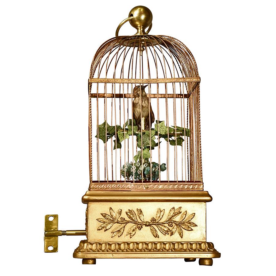 French Singing Bird In Cage Automaton - Renaissance Antiques