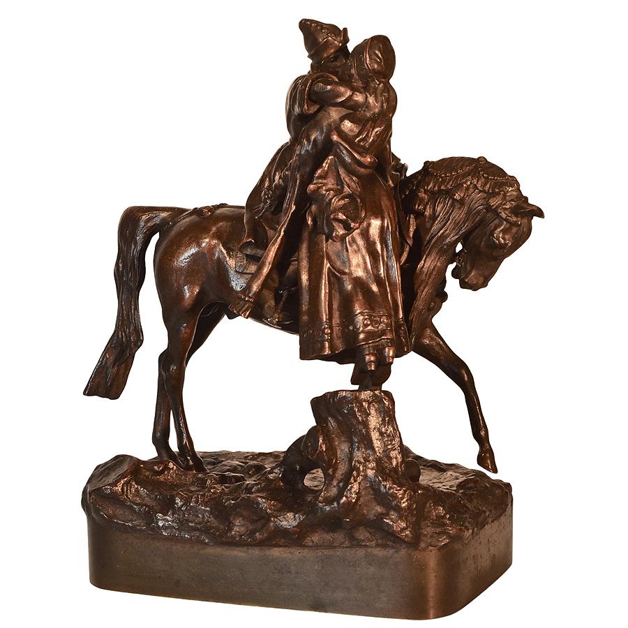 Russian Bronze Sculpture "The Farewell Kiss" - Renaissance Antiques