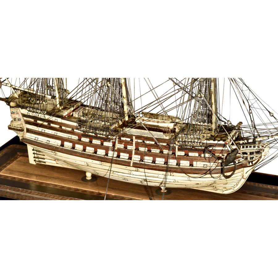 Napoleonic Prisoner Of War Bone Ship Model - Renaissance Antiques