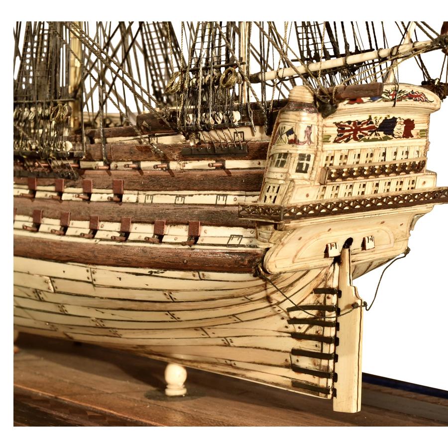 Napoleonic Prisoner Of War Bone Ship Model - Renaissance Antiques