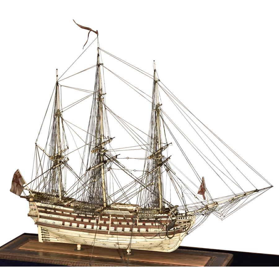 Napoleonic Prisoner Of War Bone Ship Model - Renaissance Antiques