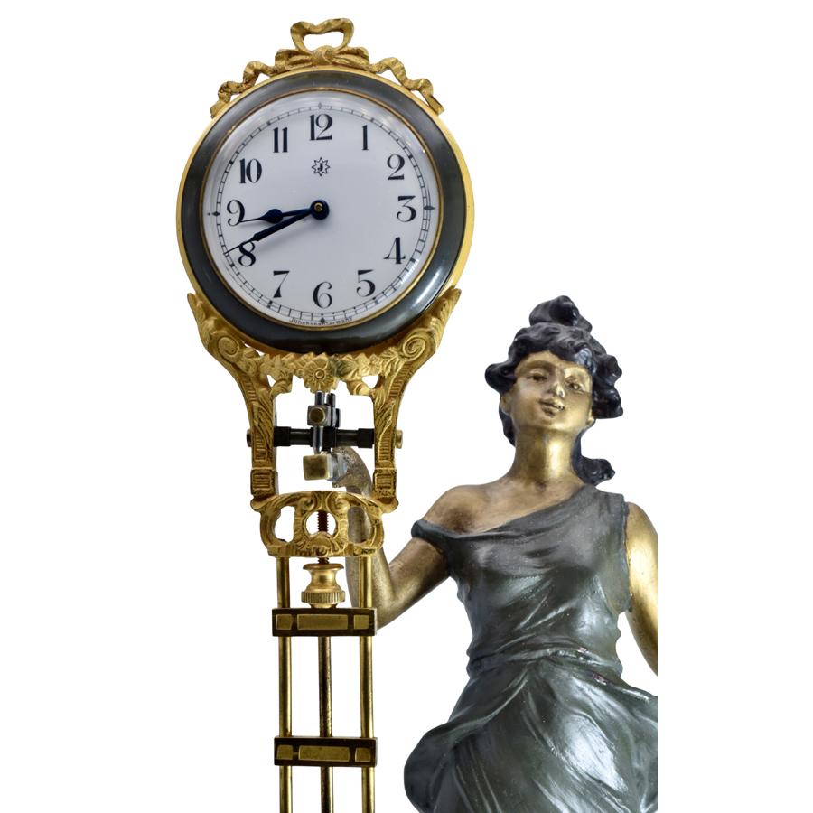 German Figural Swinging Arm Mystery Clock by Junghans - Renaissance ...