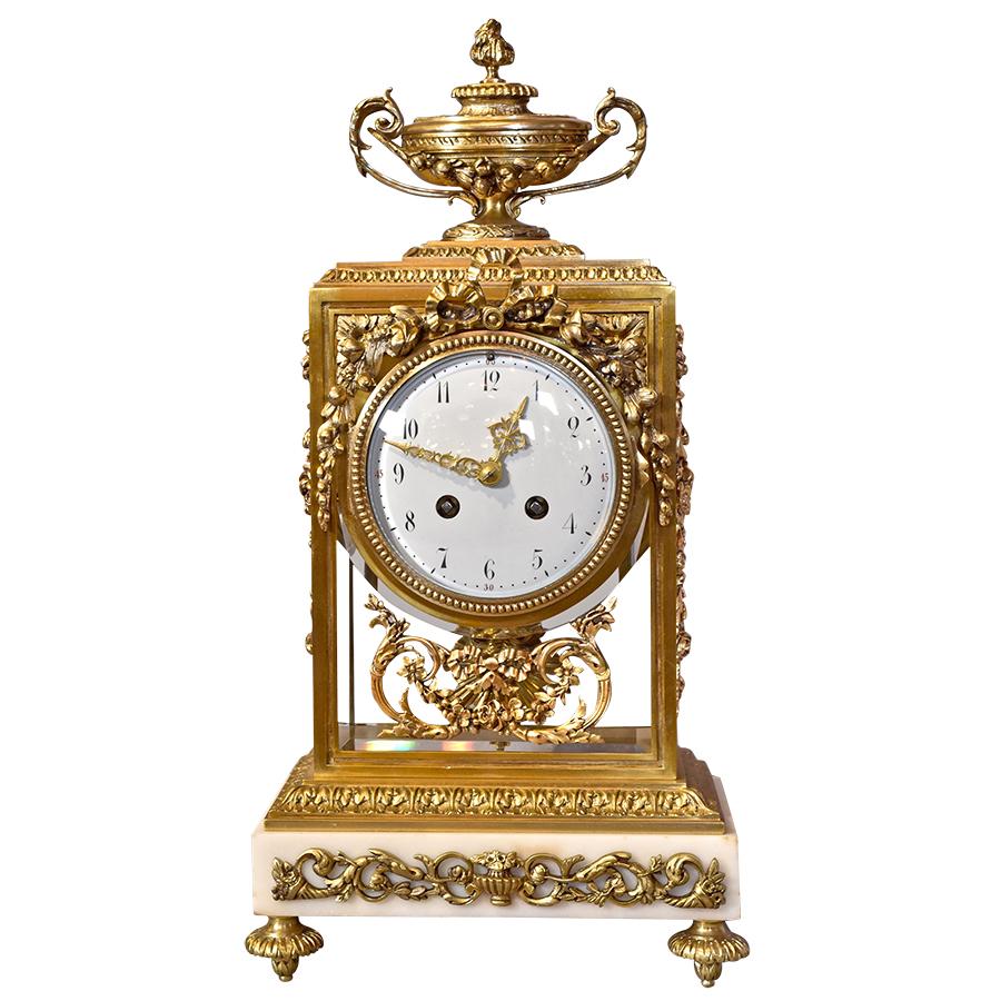 French Carrara Marble Crystal Regulator - Renaissance Antiques