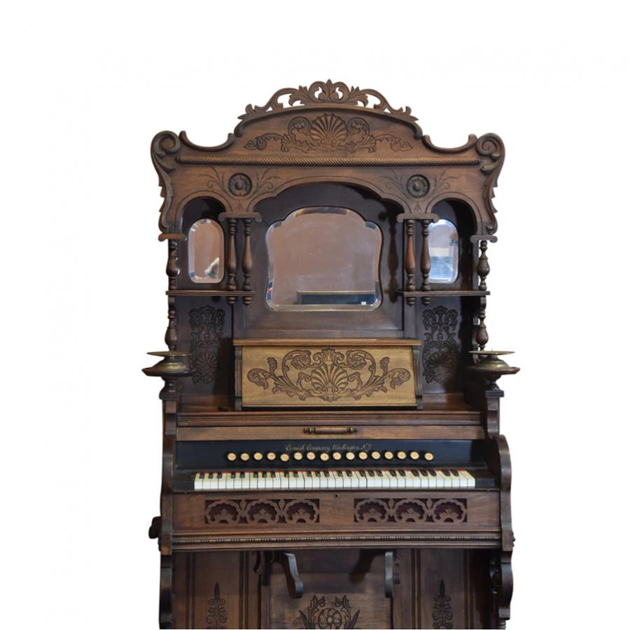 American Carved Walnut Parlor Pump Organ - Renaissance Antiques