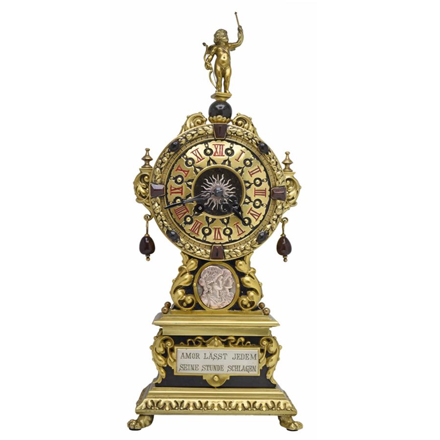 German Romanesque Mantel Clock by Gustav Becker - Renaissance Antiques