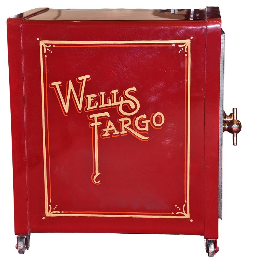 1920s Red Lacquer Wells Fargo Safe - Renaissance Antiques
