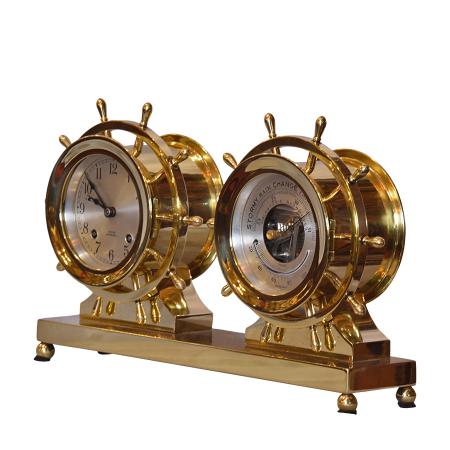 American Chelsea Claremont Mantel Clock & Barometer - Renaissance Antiques